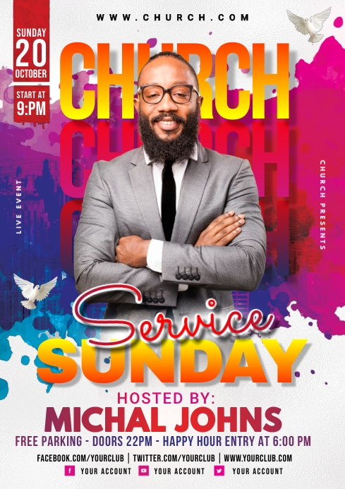 Church Service Flyer Template | PosterMyWall