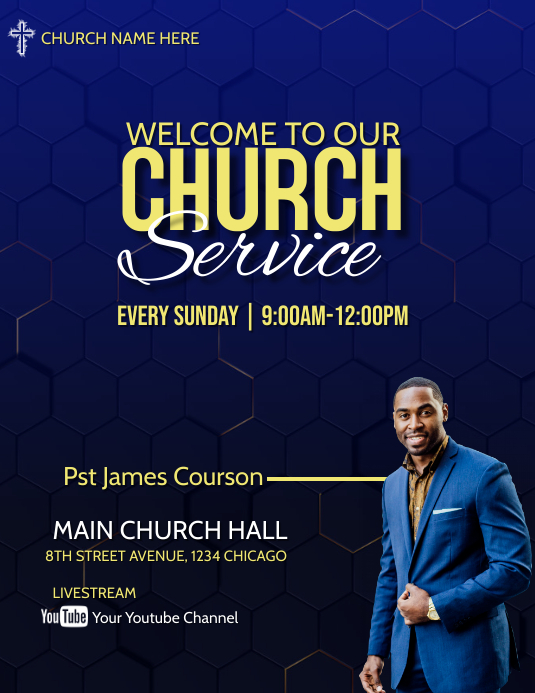 church service flyer Template | PosterMyWall