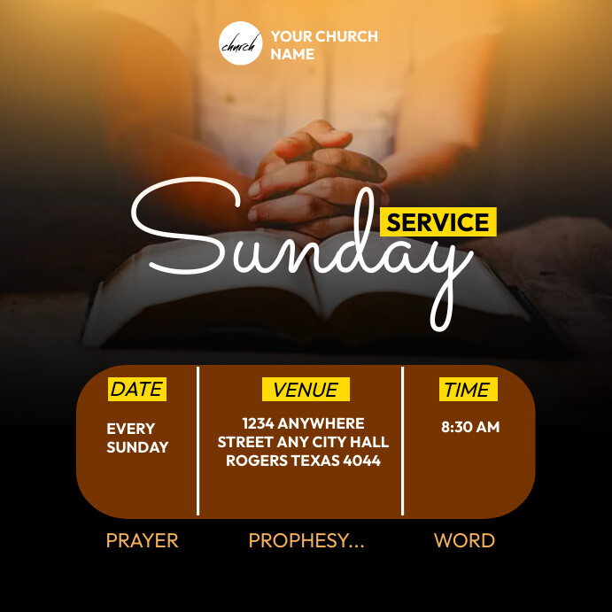 Church service flyer Template | PosterMyWall
