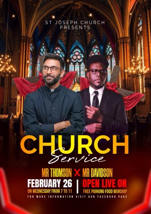 Copia de Church service flyer | PosterMyWall