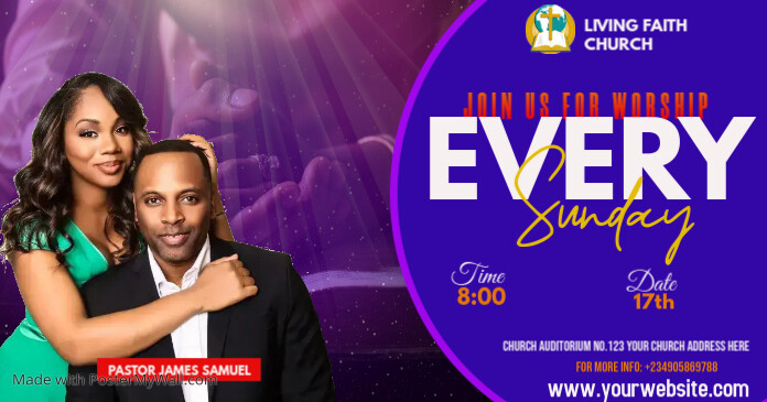 CHURCH SERVICE FLYER Template | PosterMyWall