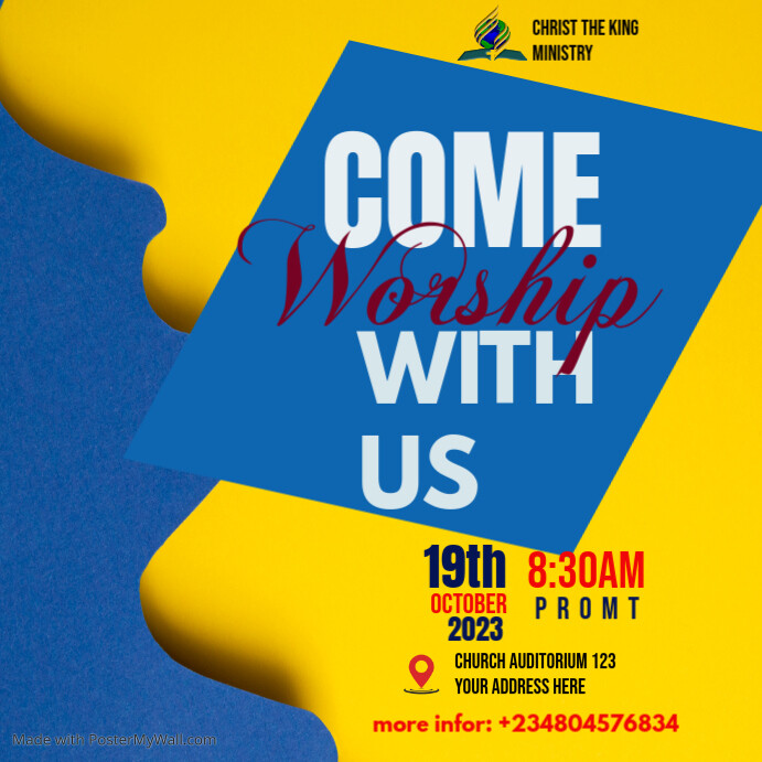 CHURCH SERVICE FLYER Template | PosterMyWall