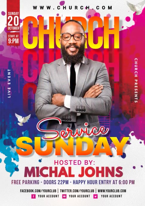Church Service Flyer Template | PosterMyWall