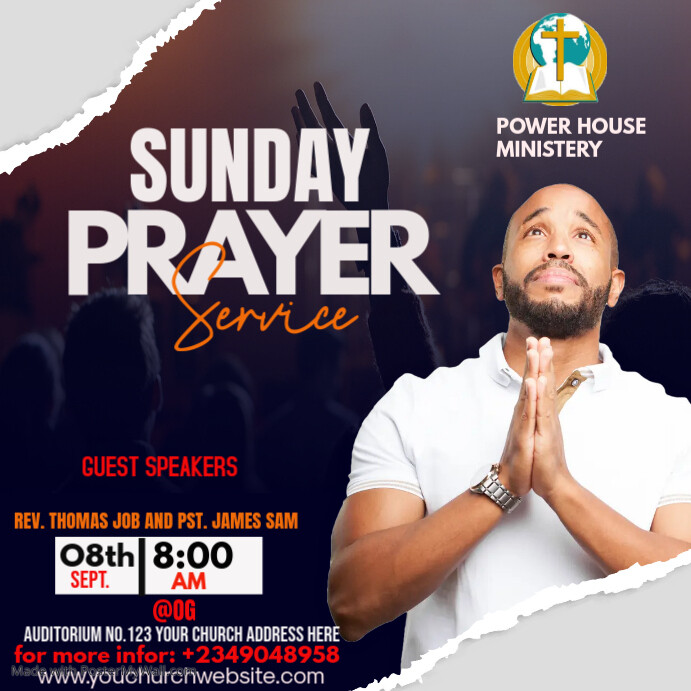Copy of CHURCH SERVICE FLYER | PosterMyWall