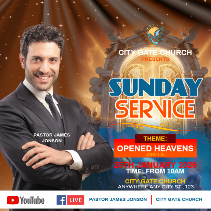 Church Service Flyer Template | PosterMyWall