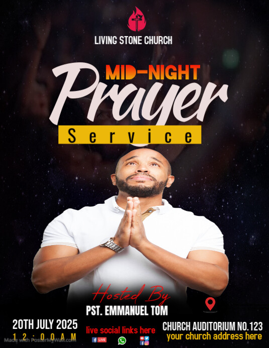 CHURCH SERVICE FLYER Template | PosterMyWall