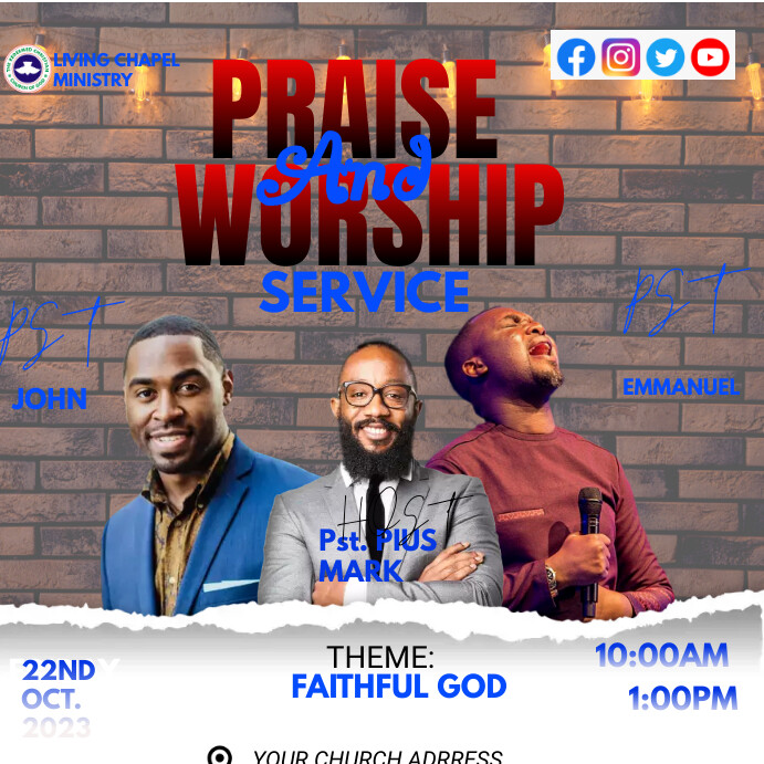 Church service flyer Template | PosterMyWall