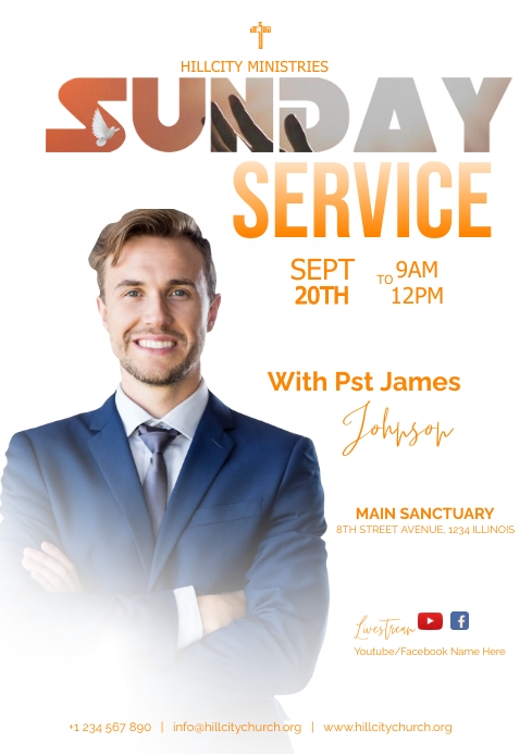 Copy of church service flyer | PosterMyWall