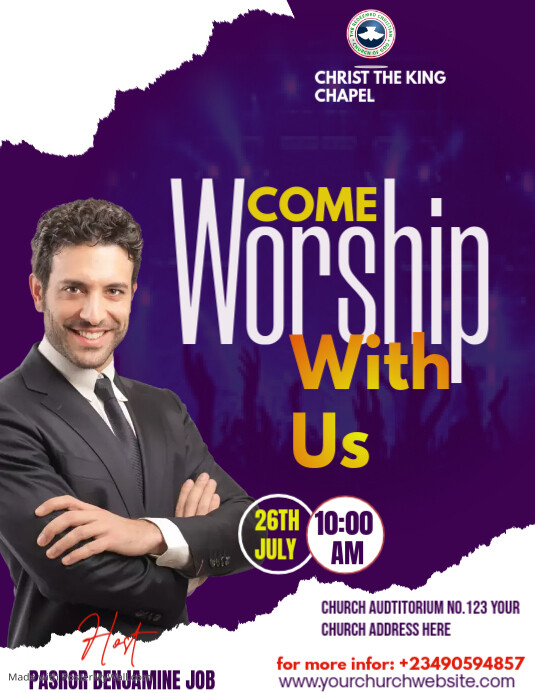 CHURCH SERVICE FLYER Template | PosterMyWall