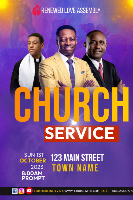 CHURCH SERVICE FLYER Template | PosterMyWall