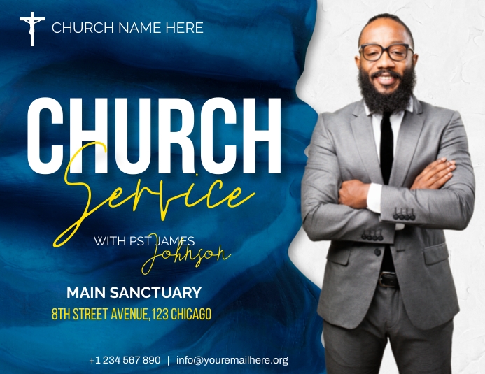 Plantilla de Folleto de Servicio de Iglesia de | PosterMyWall