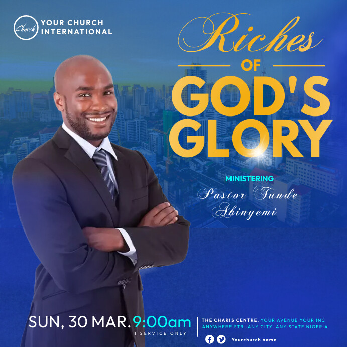 Church service flyer Template | PosterMyWall