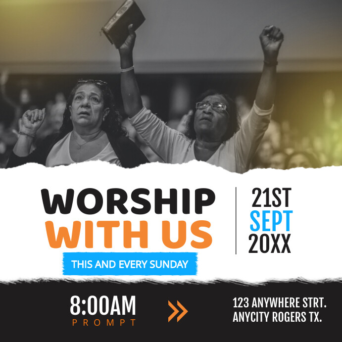 Church service flyer Template | PosterMyWall