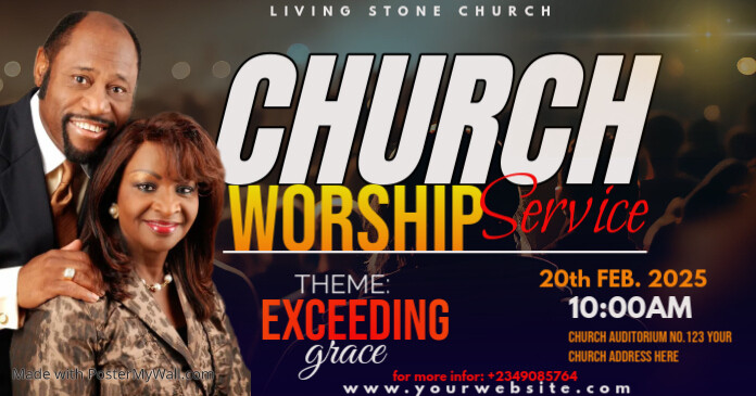 CHURCH SERVICE FLYER Template | PosterMyWall