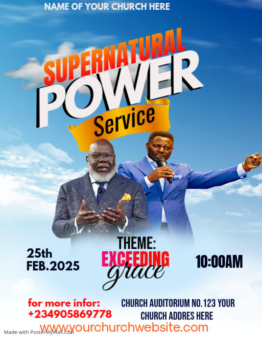 CHURCH SERVICE FLYER Template | PosterMyWall