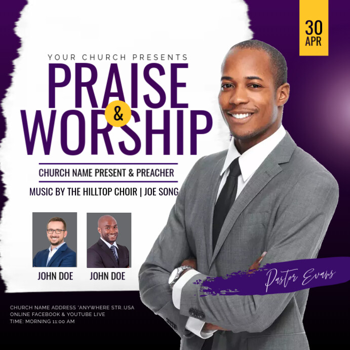 Church service flyer design Template | PosterMyWall