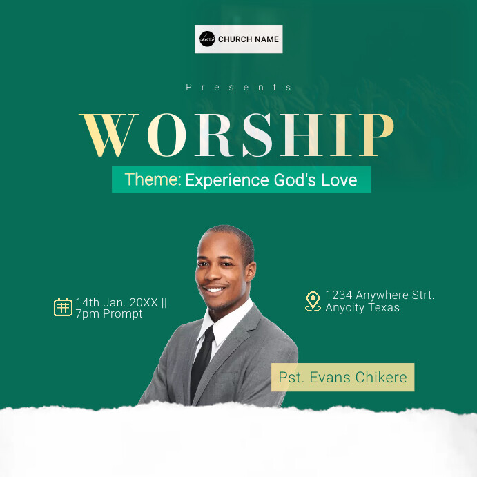 Church service flyer Template | PosterMyWall