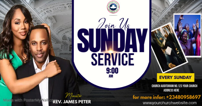 CHURCH SERVICE FLYER Template | PosterMyWall