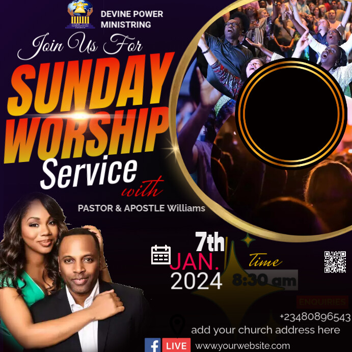 Modèle CHURCH SERVICE FLYER | PosterMyWall