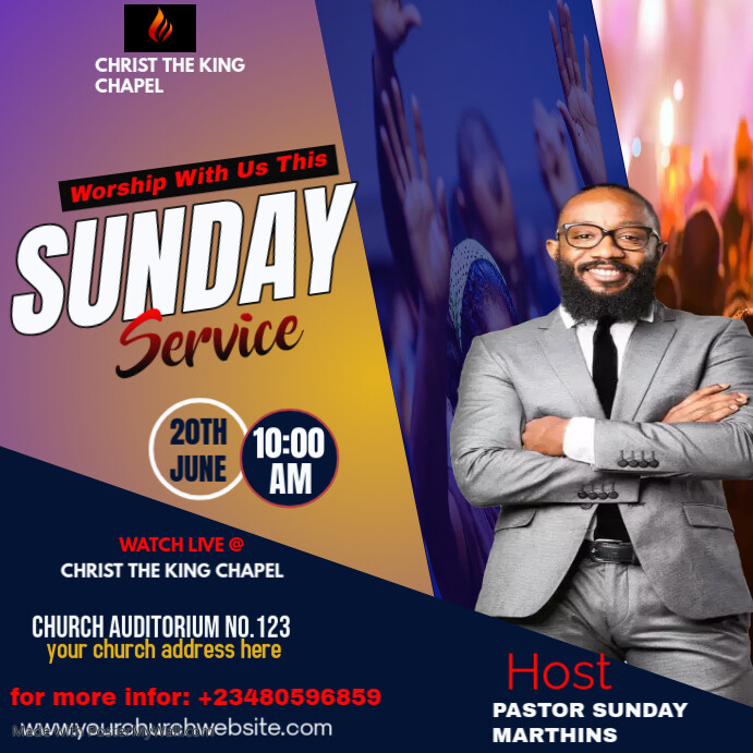 CHURCH SERVICE FLYER Template | PosterMyWall
