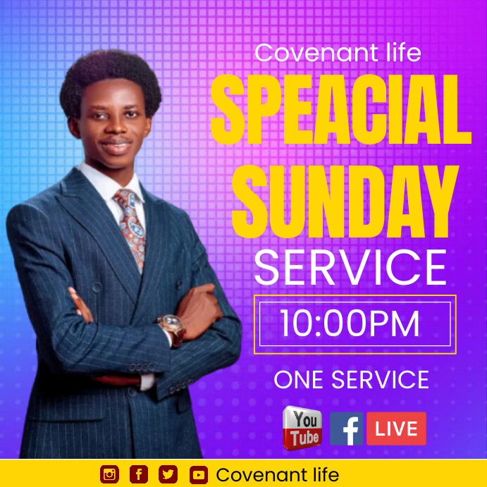 CHURCH SERVICE FLYER Template | PosterMyWall