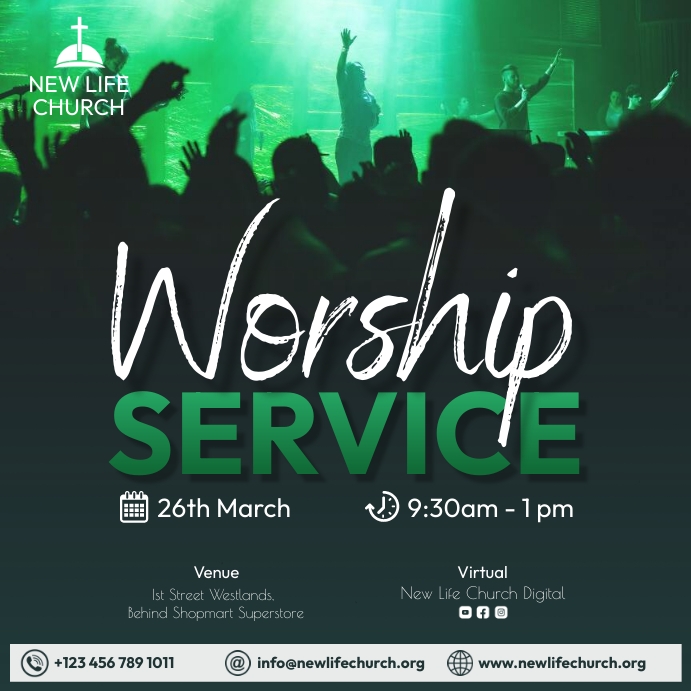 Church Service Flyer Design Template | PosterMyWall