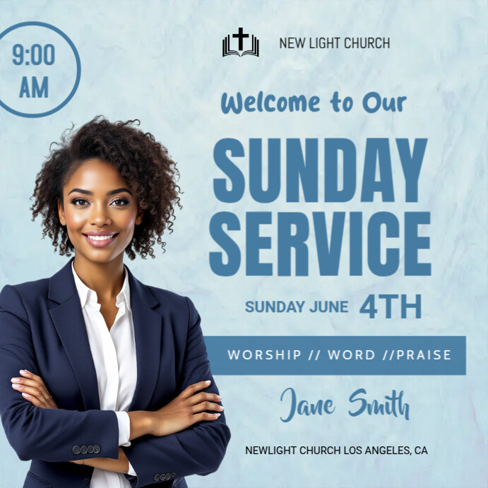 Church Service flyer Template | PosterMyWall