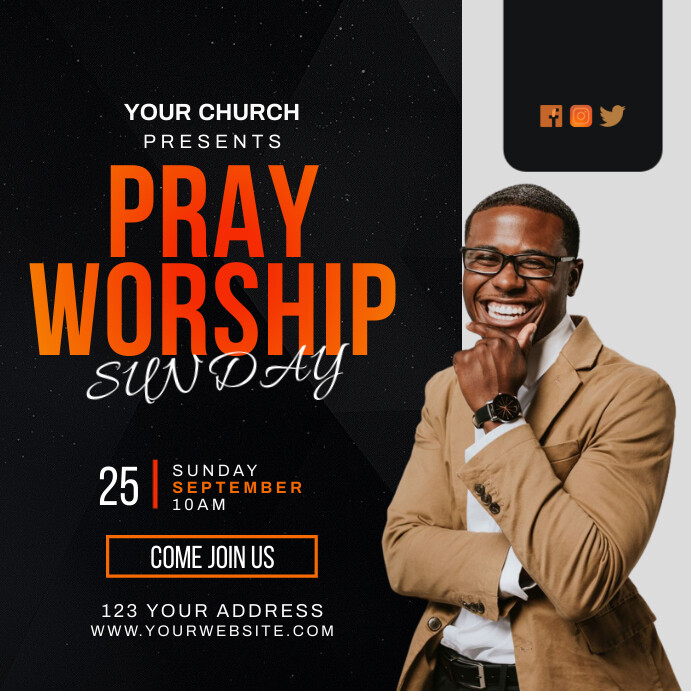 Church service flyer template | PosterMyWall