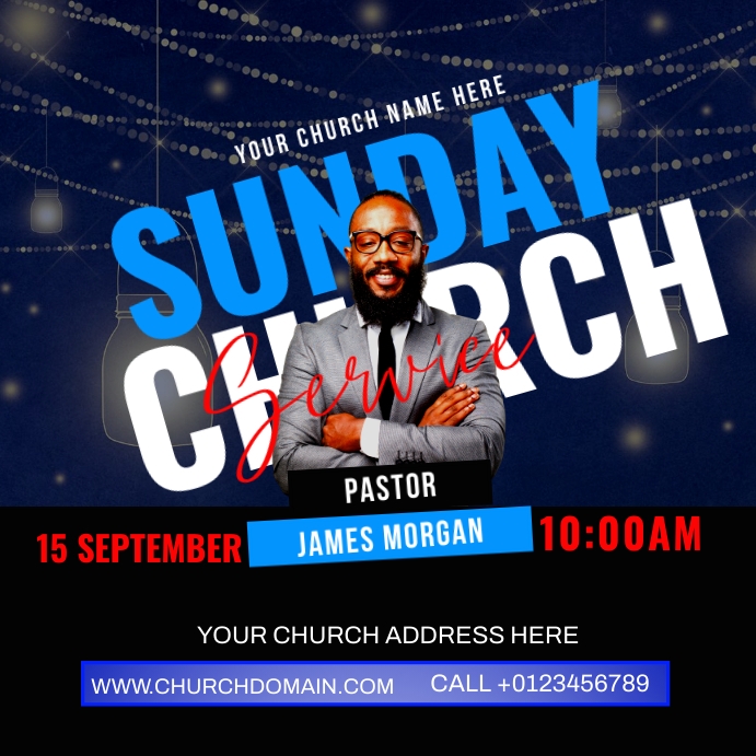 Church service flyer template | PosterMyWall