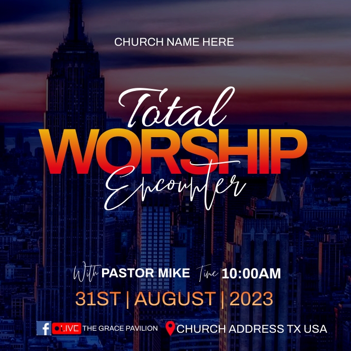 Plantilla de Church service flyer template | PosterMyWall