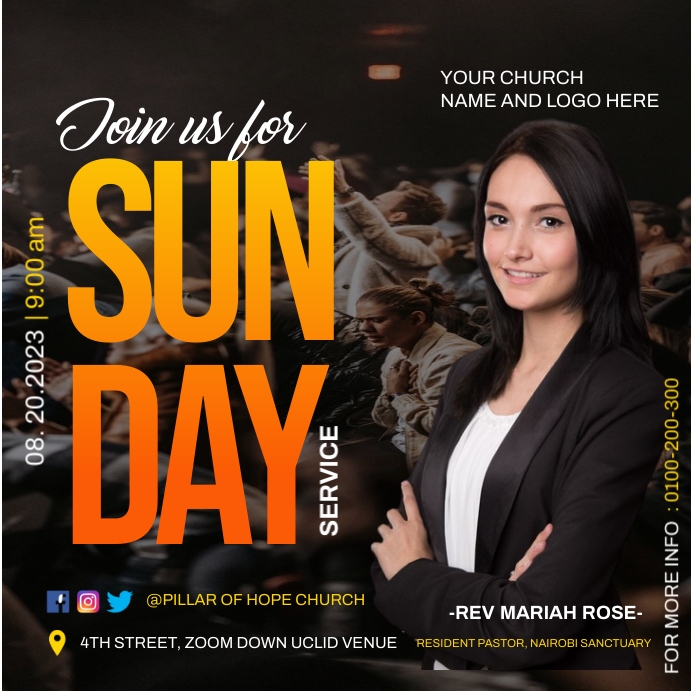 Church service flyer template | PosterMyWall