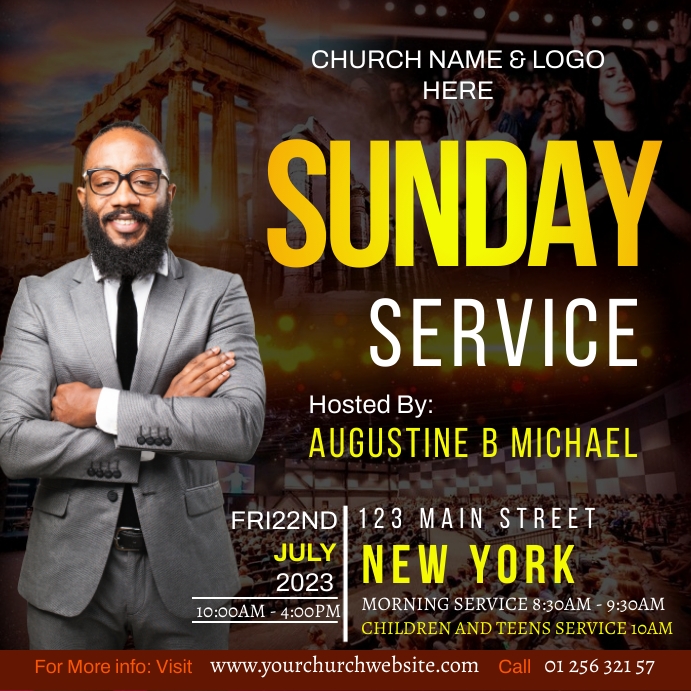 Church service flyer templates | PosterMyWall