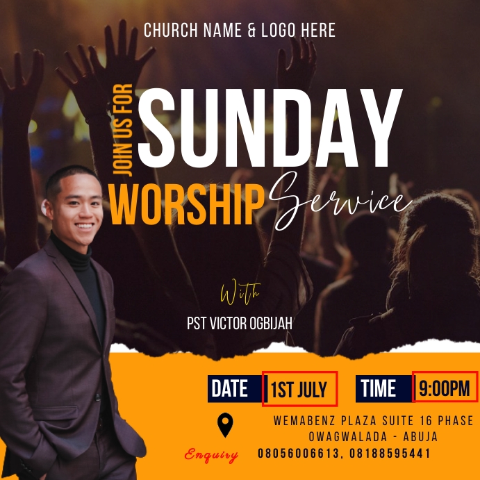 Church service flyer templates | PosterMyWall