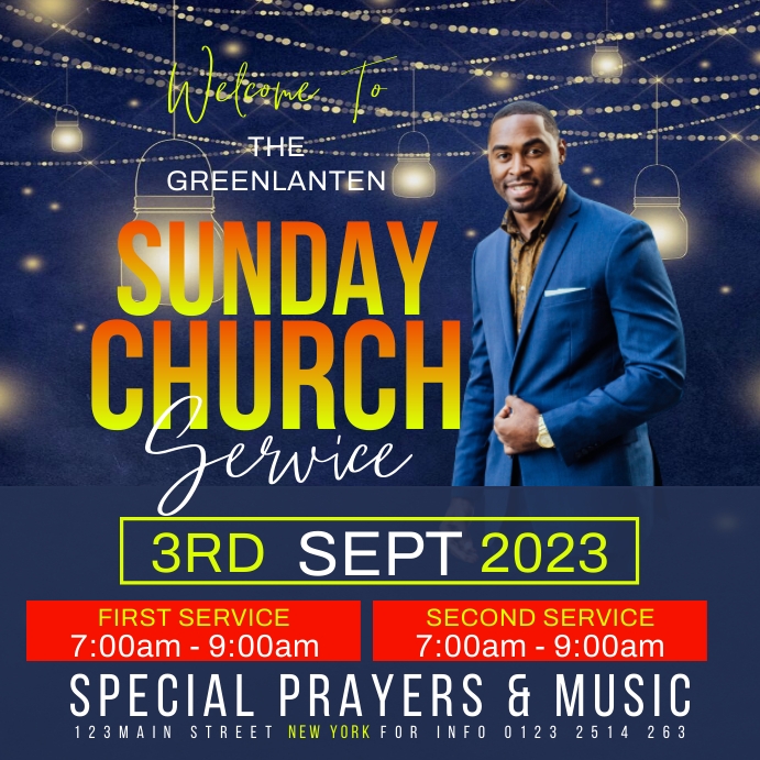 Church service flyer templates | PosterMyWall