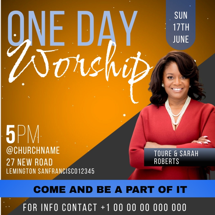 Plantilla de Church service flyer templates | PosterMyWall