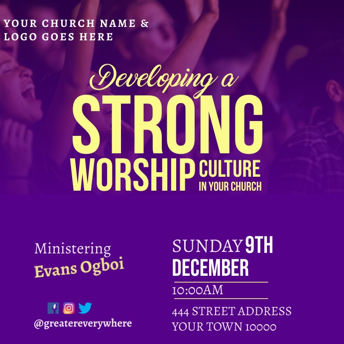 Church service flyer templates | PosterMyWall