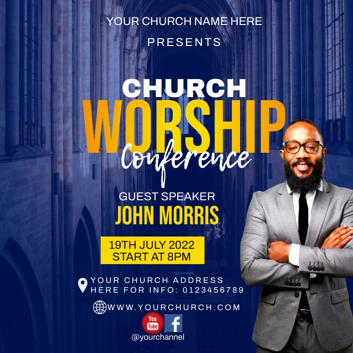 Church service flyer templates | PosterMyWall