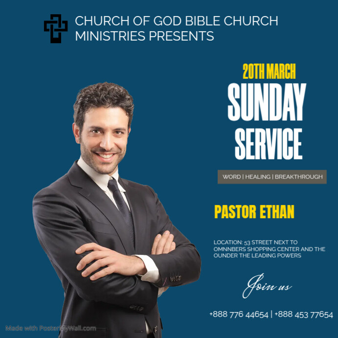 Church Service flyers Template | PosterMyWall
