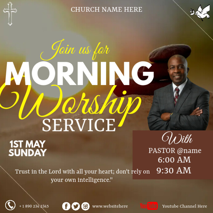 CHURCH SERVICE INSTA TEMPLATE.E | PosterMyWall
