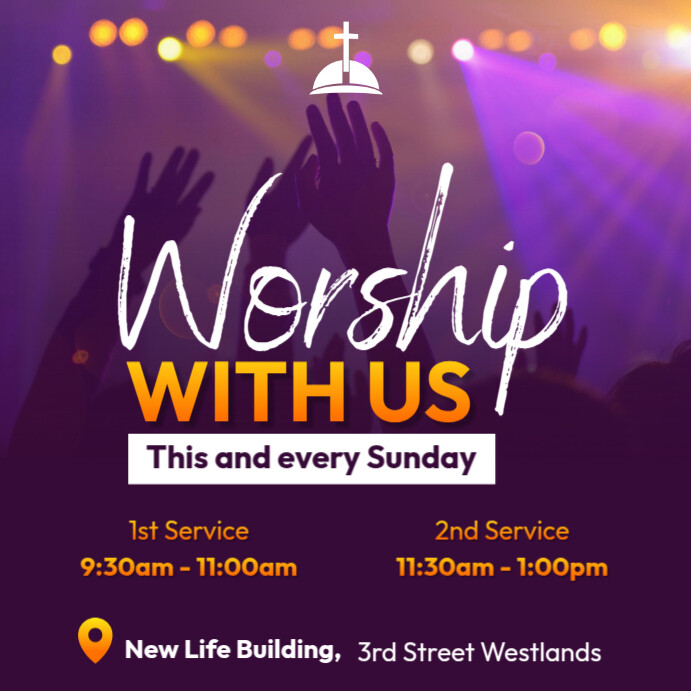 church service Instagram post flyer Template | PosterMyWall