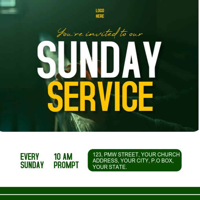 Church Service Invitation Design Template | PosterMyWall