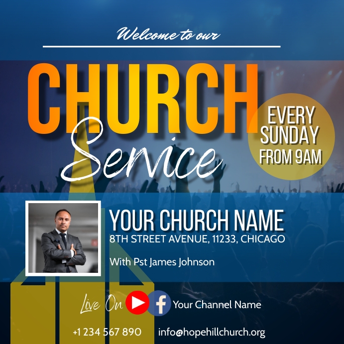 church service invitation flyer Template | PosterMyWall