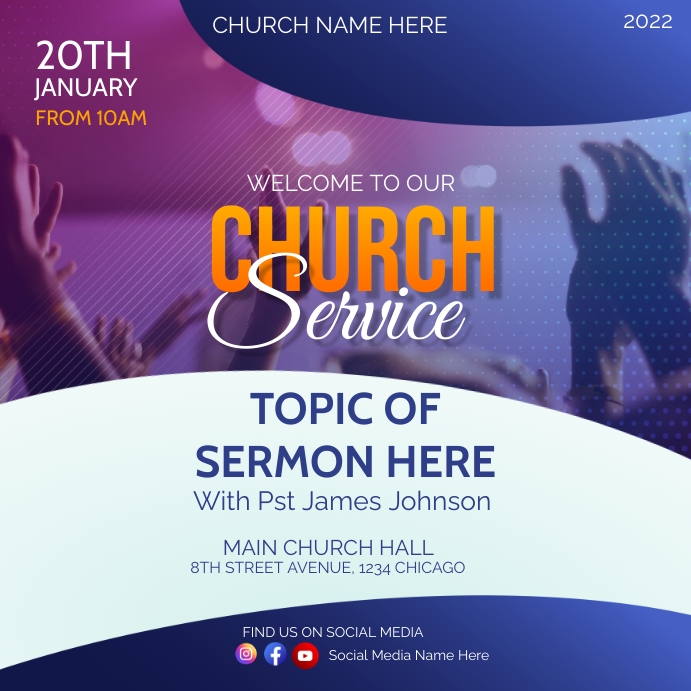 church service invitation flyer Template | PosterMyWall