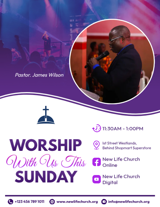 Church Service invitation flyer template | PosterMyWall