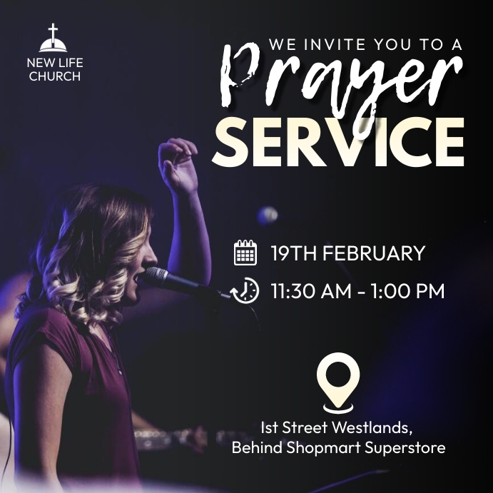 Church Service invitation flyer template | PosterMyWall