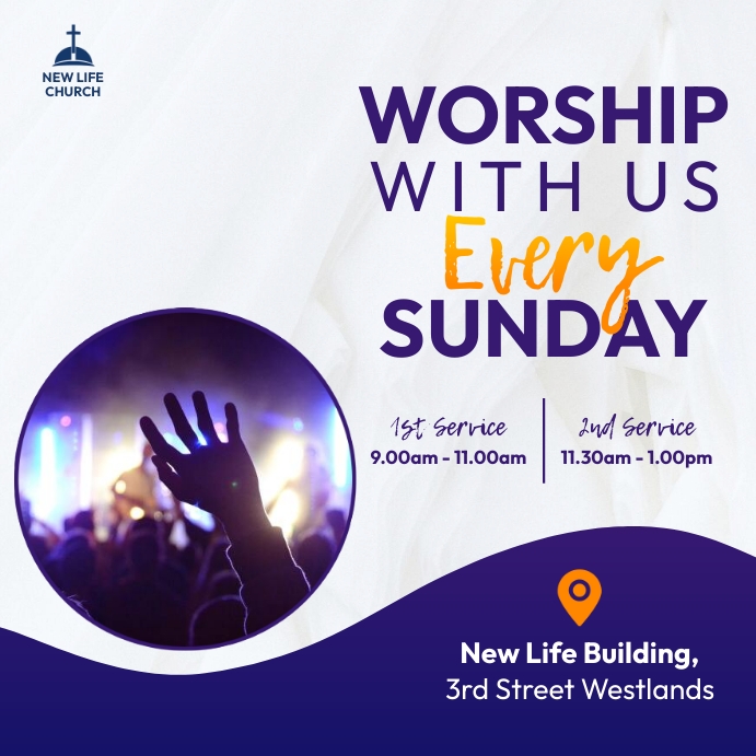 Church Service invitation flyers Template | PosterMyWall