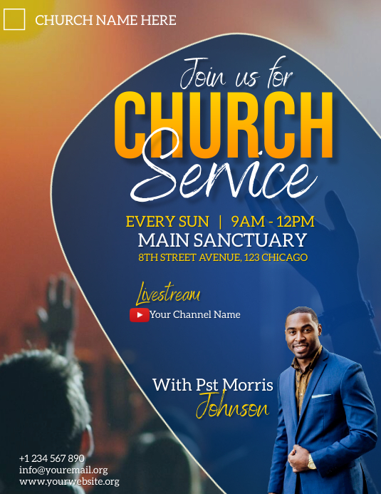 church service invitation poster Template | PosterMyWall