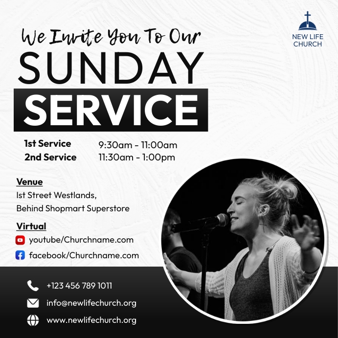 Church Service Invitation Poster Template | PosterMyWall