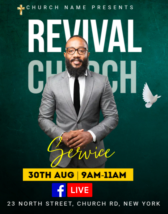 Church service invitation Template | PosterMyWall