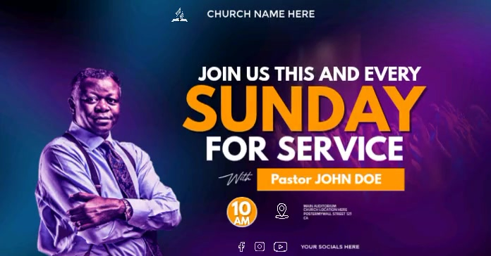 Church service invite Template | PosterMyWall